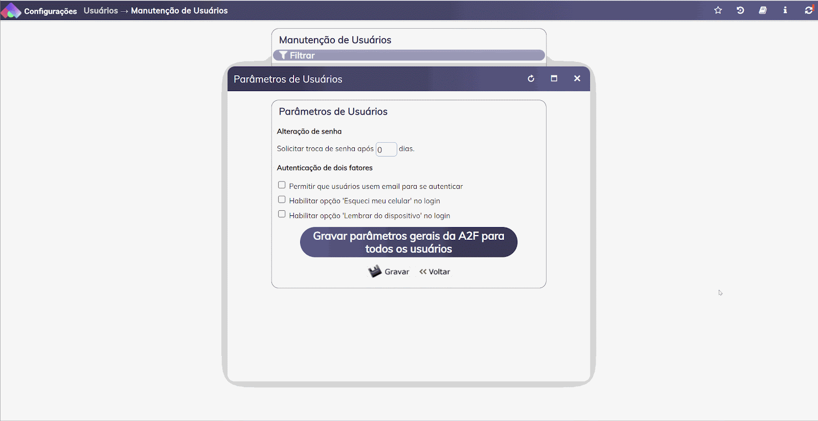 Como ativar a Autenticação de Dois Fatores para todos os usuários? – Ahreas